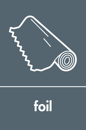 Foil signage - roll of foil icon (portrait) - WRAP Resource Library